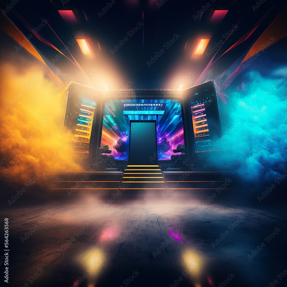 A esports stage | Stylish Neon Lights with Cool Design | esports event ...