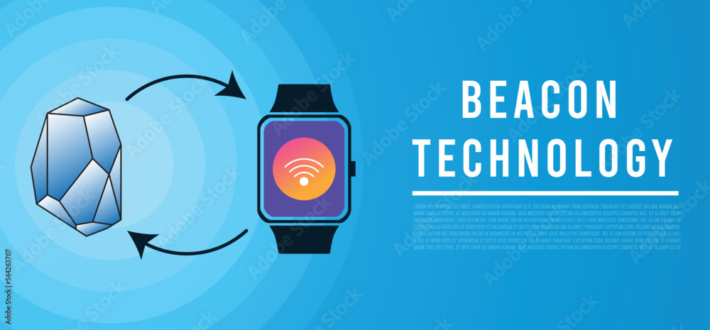 Vecteur Stock Creative vector illustration of beacon technology, office ...