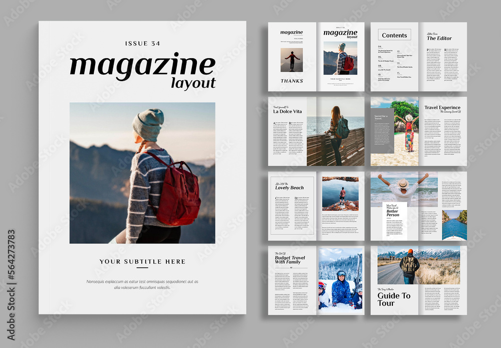 Travel Magazine Template Stock Template | Adobe Stock