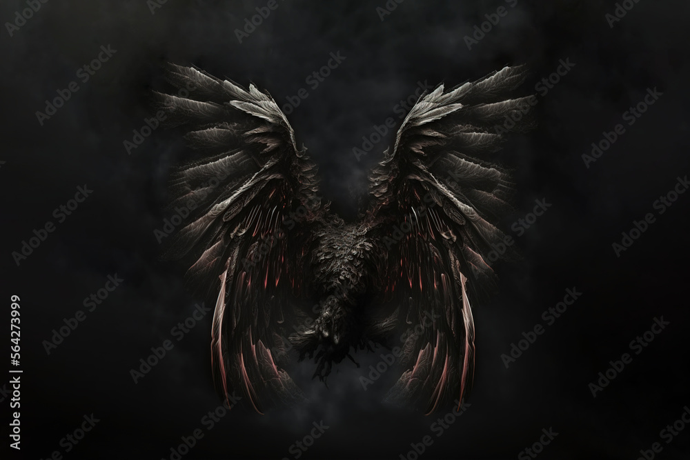 An Epic Demon's Wings with Black Feather created with Generative AI ...