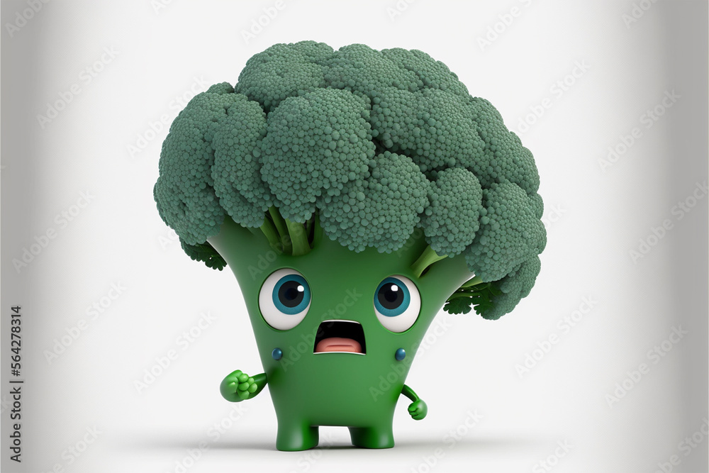 cartoon broccoli, pixar style Stock Illustration | Adobe Stock