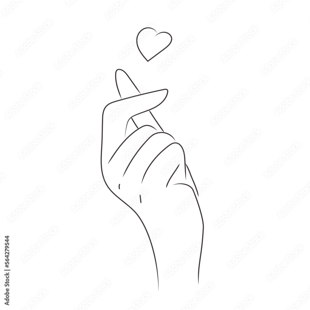 Outline drawing of human hand Stock Vector | Adobe Stock