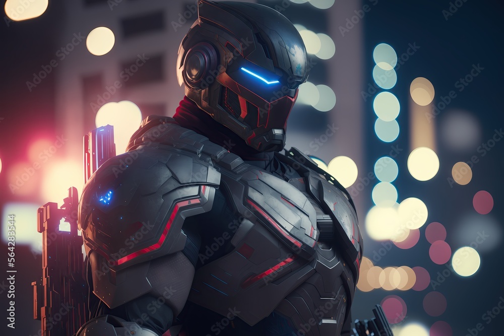 Super police of futuristic city concept, Cyberpunk high quality ...