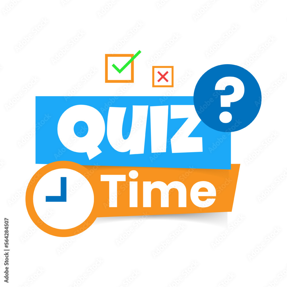 colorful paper cut style Quiz time template concept illustration flat ...