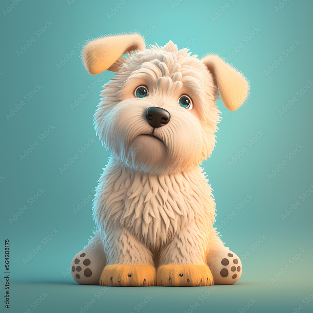 Cartoon dog with lovely pastel color and a perfectly detailed entire ...