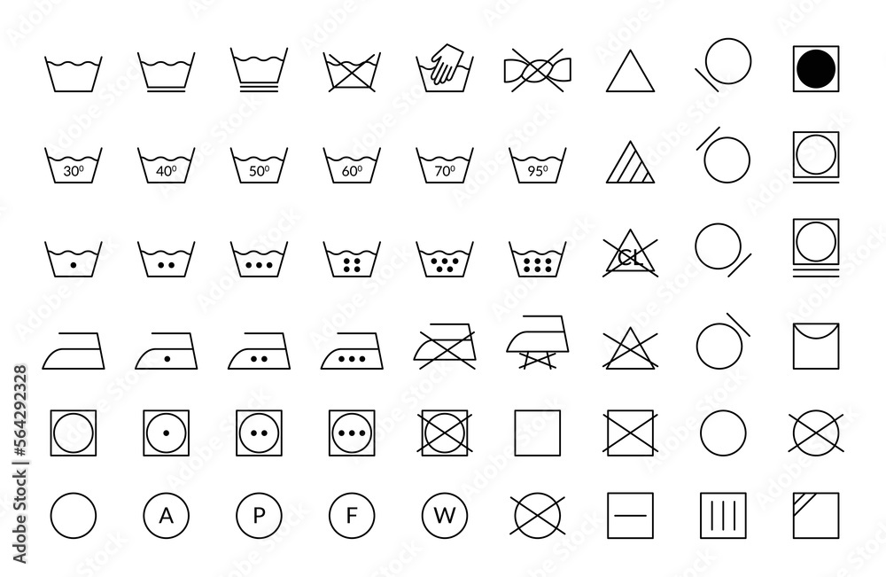Laundry Vector Icons Set Care Clothes Instructions On Labels Machine laundry-vector-icons-set-care-clothes-instructions-on-labels-machine