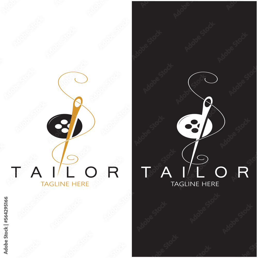 tailor logo icon illustration template combination of buttons for ...