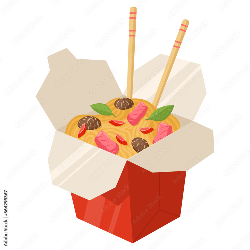Chinese Food Box Cartoon