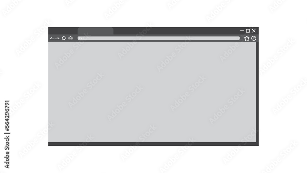 Empty browser window on transparent background. Empty web page mockup with toolbar. png Stock ...