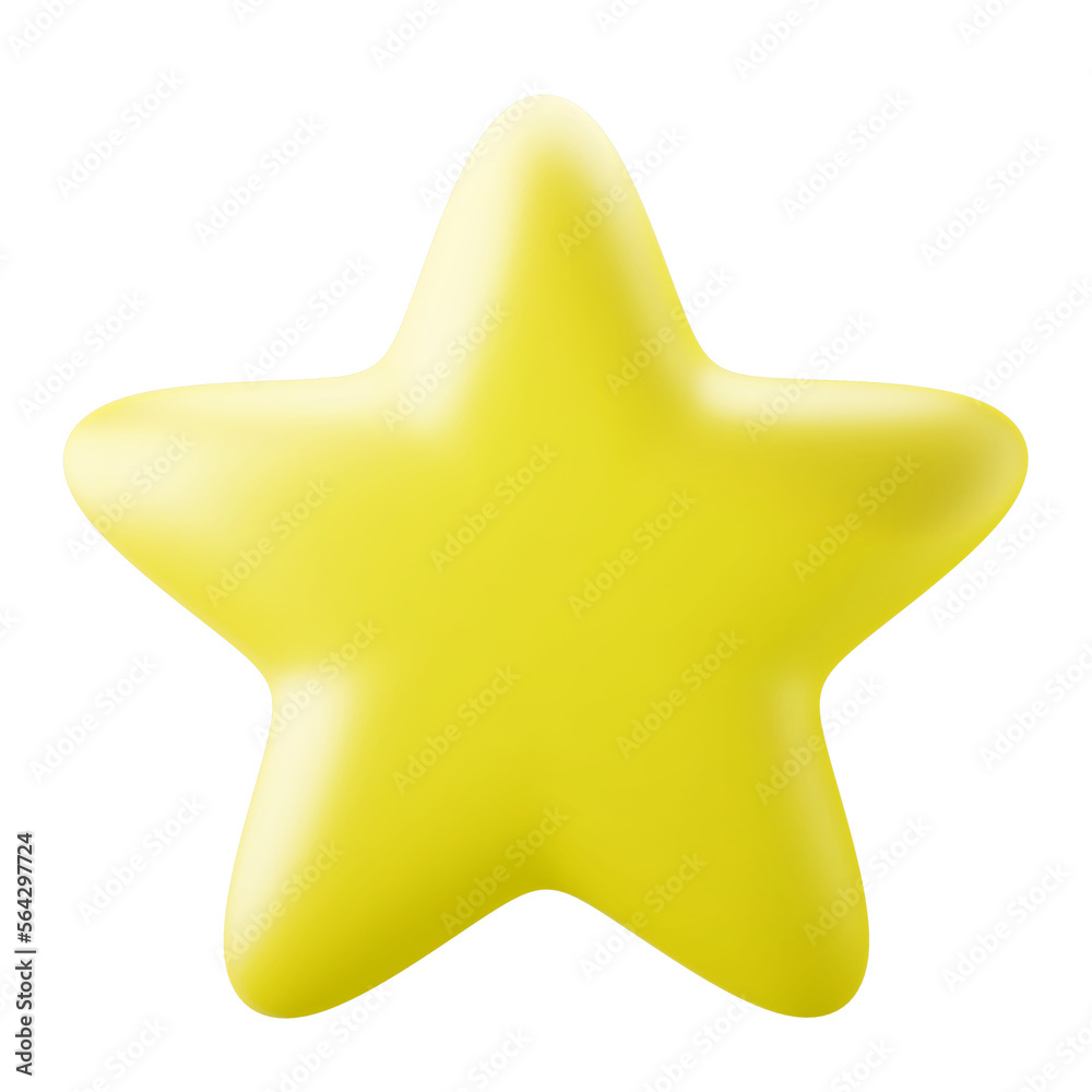 cartoon stylized star favorite symbol user interface 3d render icon ...