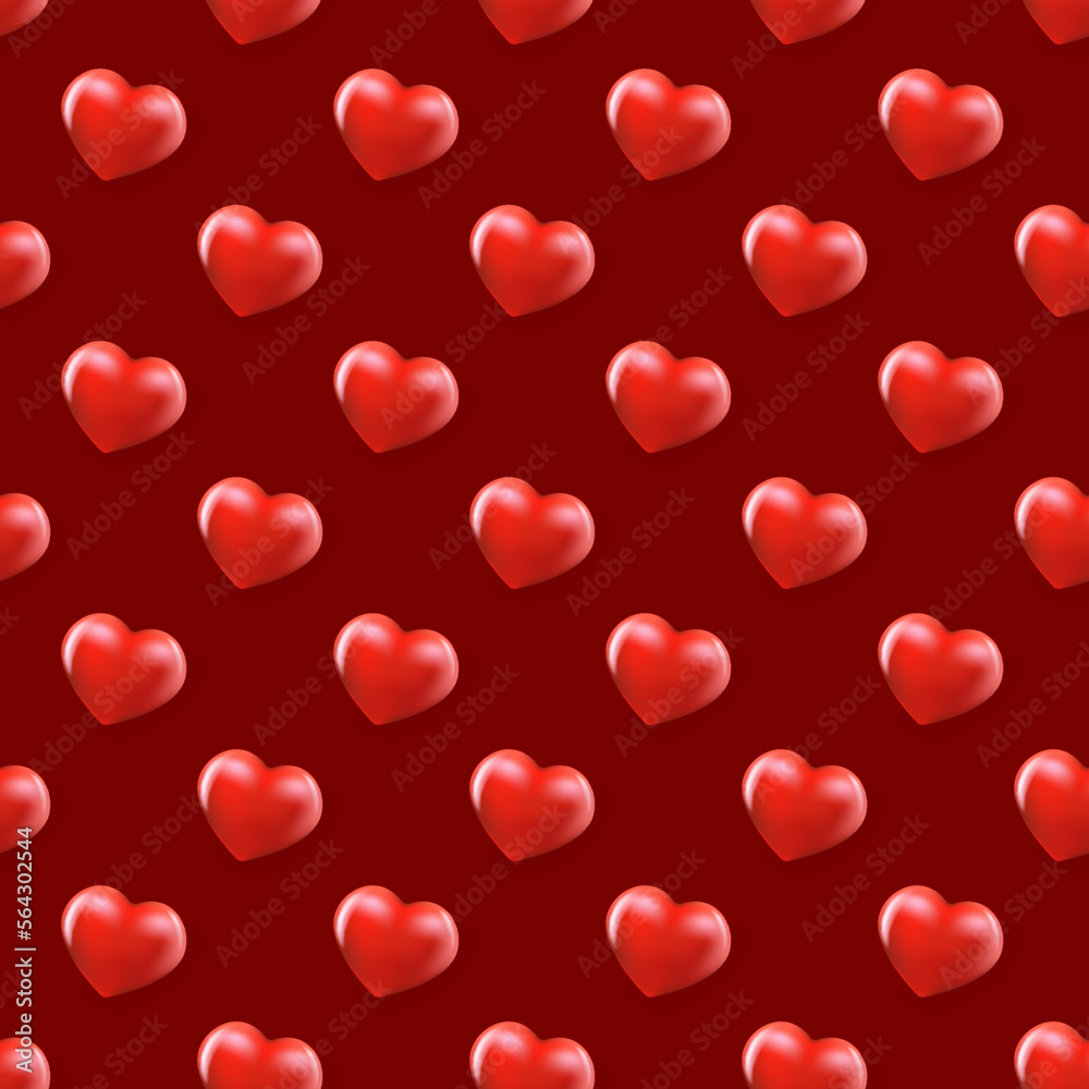 vector heart seamless pattern background with red layout. Beautiful ...