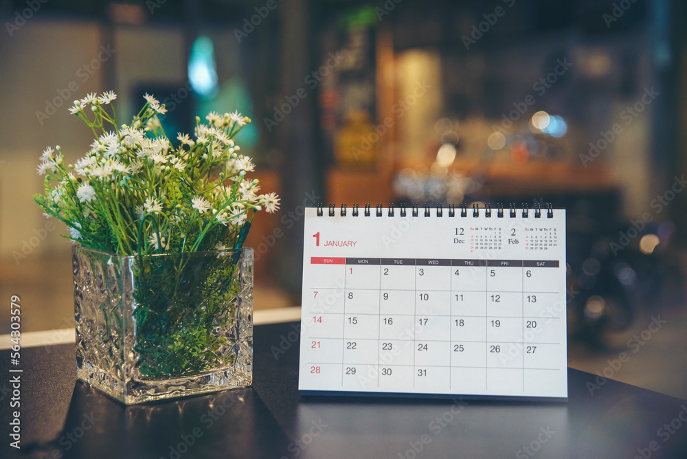Calendar desk placed on business table. Desktop Calender for Planner to ...