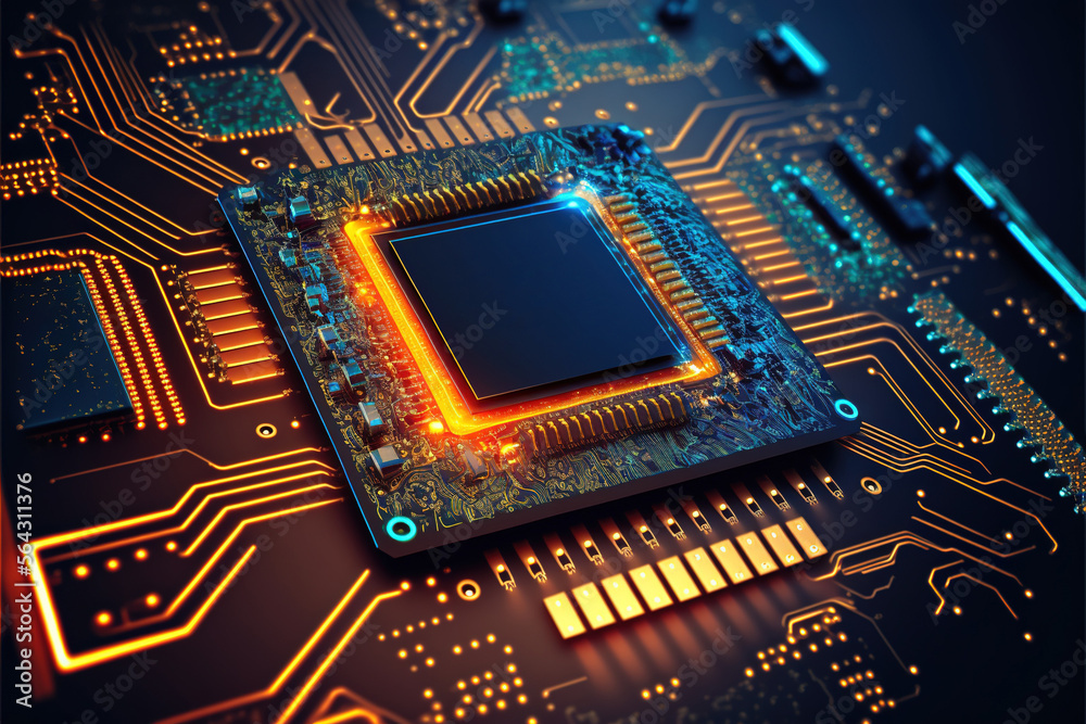 Circuit Board futuristic technology background. Digital Modern ...