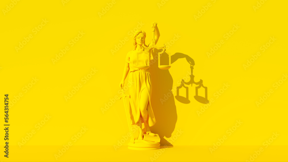 Poster Yellow Lady Justice Statue Personification of the Judicial ...