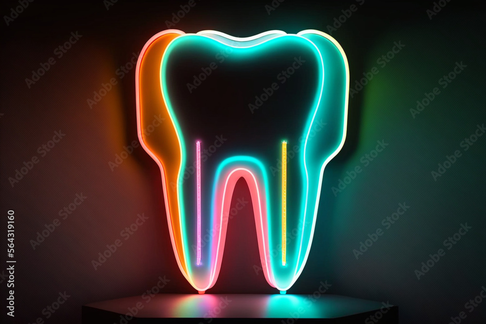 neon tooth Stock Illustration | Adobe Stock