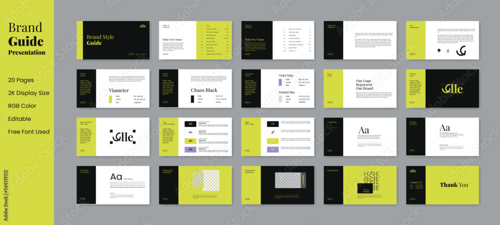 Photo & Art Print Brand Guidelines Presentation Template, TanvirShuvo