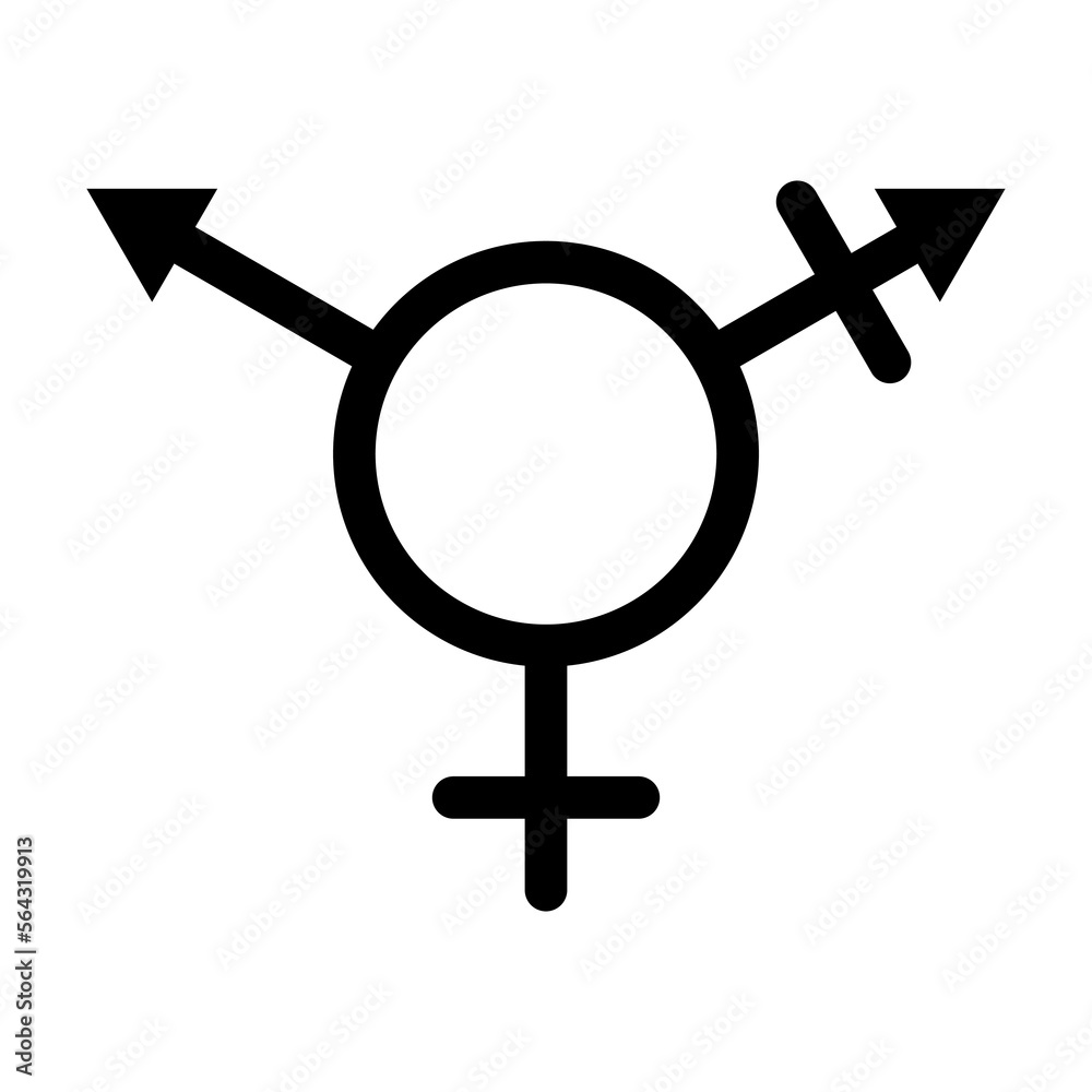 LGBT symbol transgender, black and white design. Transgender sign ...