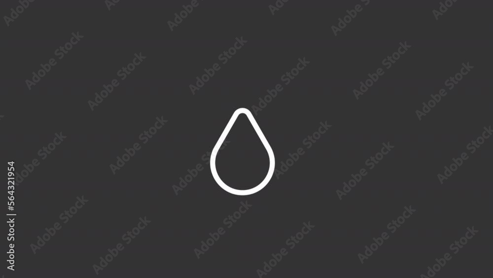 Stockvideo Animated drop white line icon. Falling droplet. Raining ...