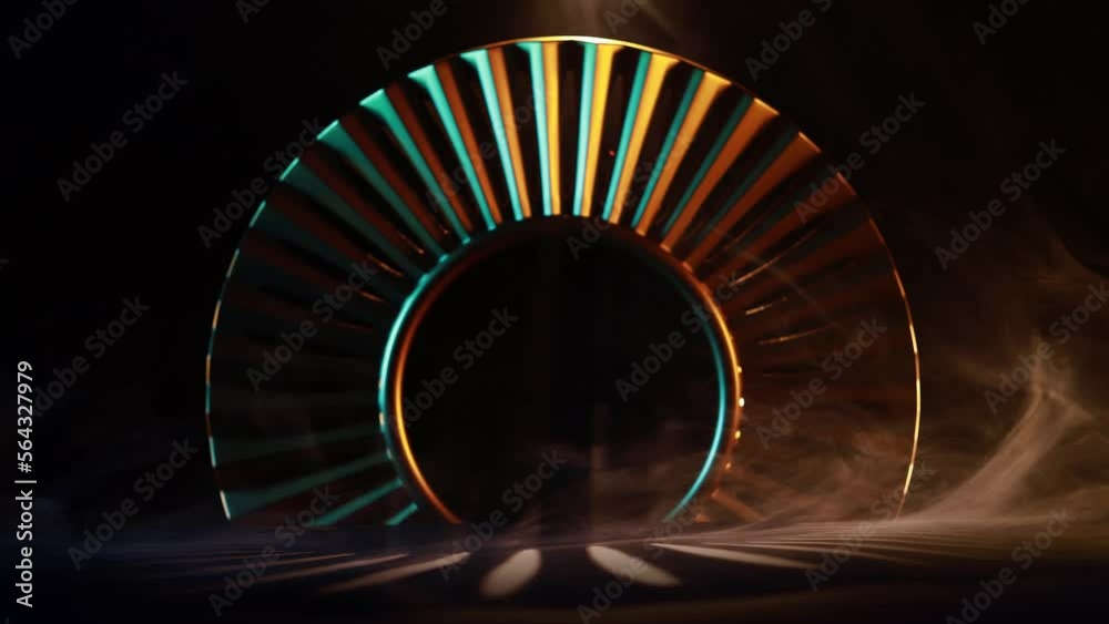 Round mystical portal. Layout for your logo. A rotating circle with ...