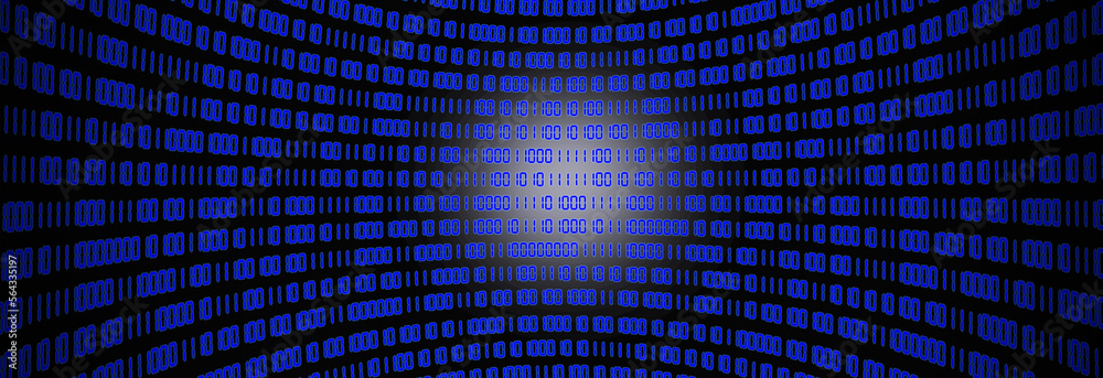 black background image with digital numbers in full screen. White light ...