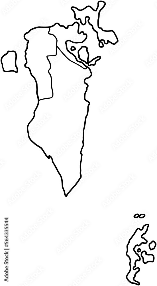 doodle freehand drawing of bahrain map. Stock Illustration | Adobe Stock