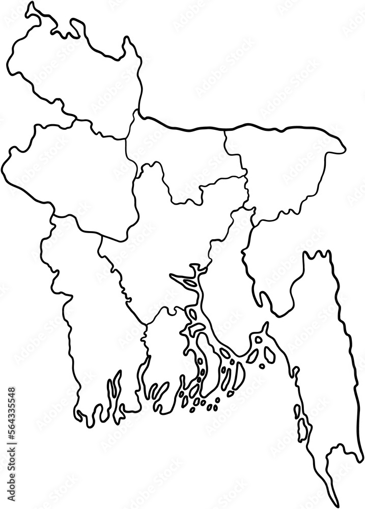 doodle freehand drawing of bangladesh map. Stock Illustration | Adobe Stock