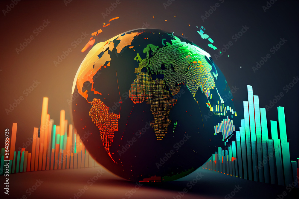 World business graph or chart stock market or forex trading graph in ...