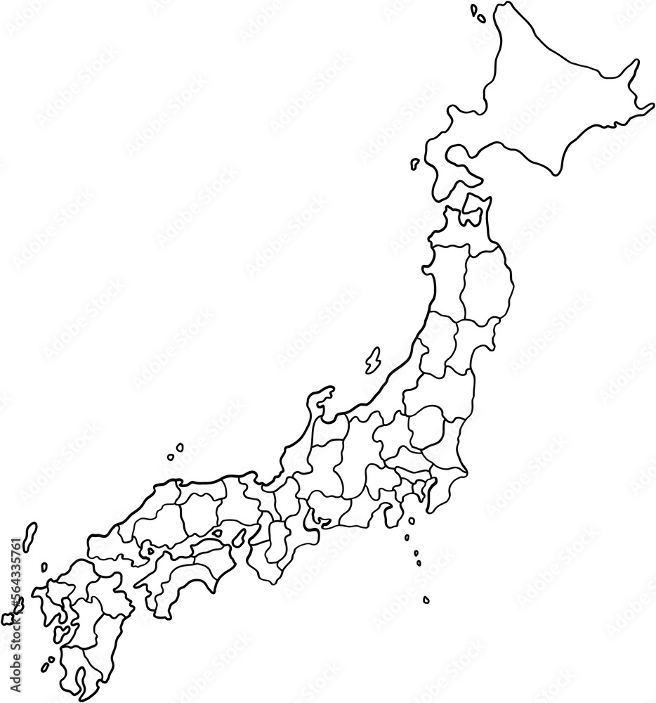 Fototapeta mapa świata dla dzieci doodle freehand drawing of japan map ...
