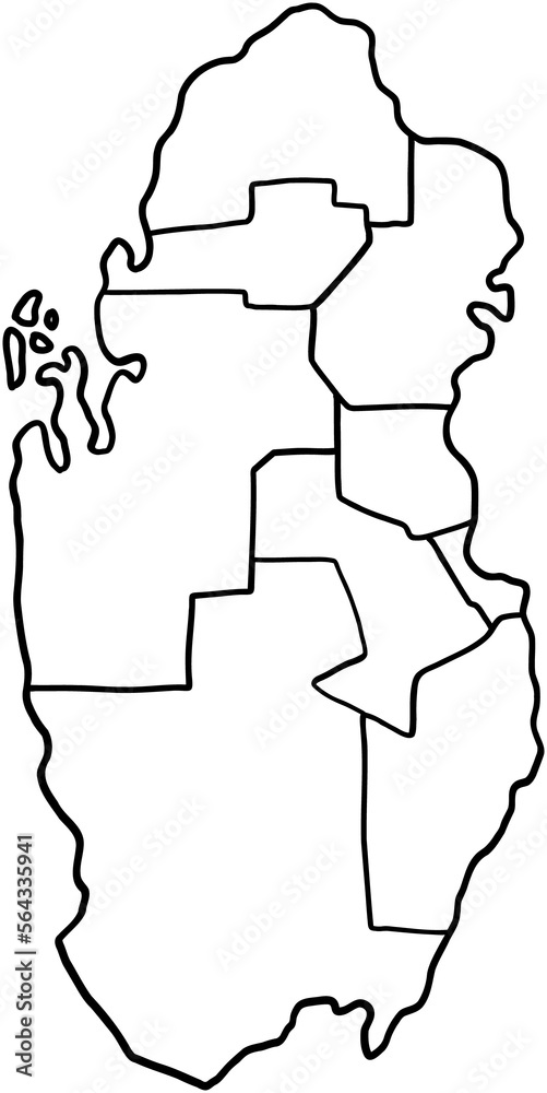 doodle freehand drawing of qatar map. Stock Illustration | Adobe Stock