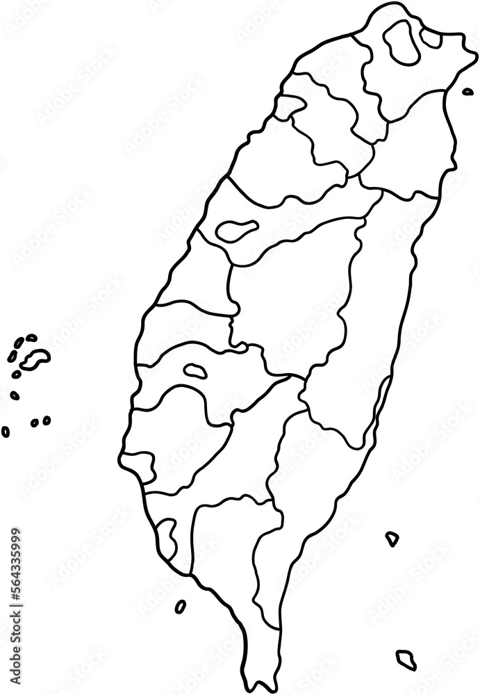 doodle freehand drawing of taiwan map. Stock Illustration | Adobe Stock