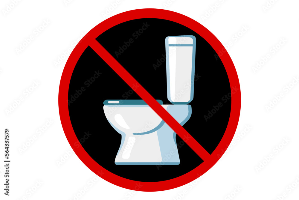 prohibition sign against toilet on white background,vector illustration ...