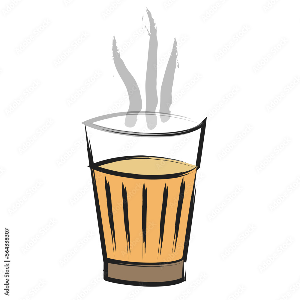 Tea also known chai, chaya vector Illustration Indian Street Food Stock ...
