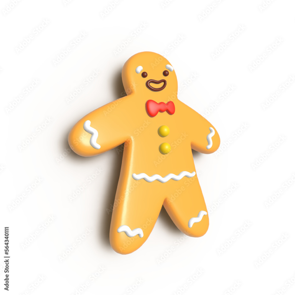 Christmas Gingerbread Man. 3d vector illustration in cartoon style ...