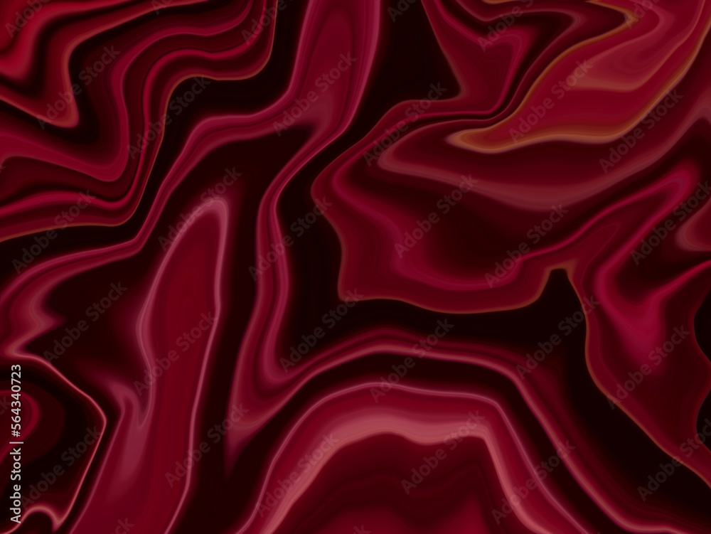 Red silk background with red swirl wave lines, acrylic ink effect red ...