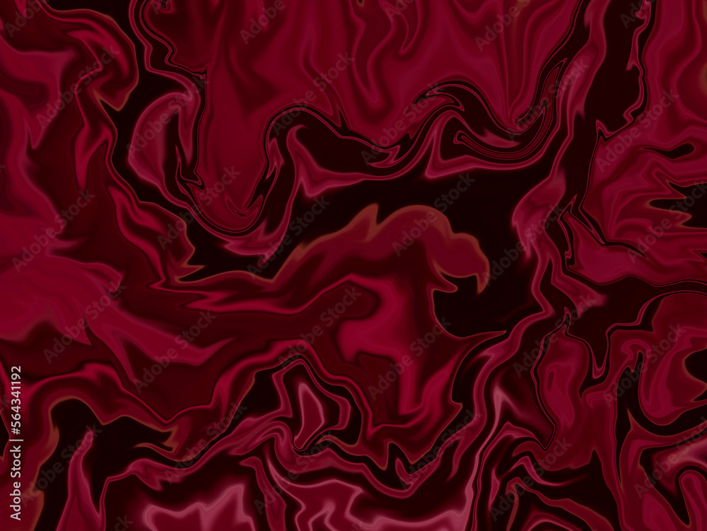 Red silk background with red swirl wave lines, acrylic ink effect red ...