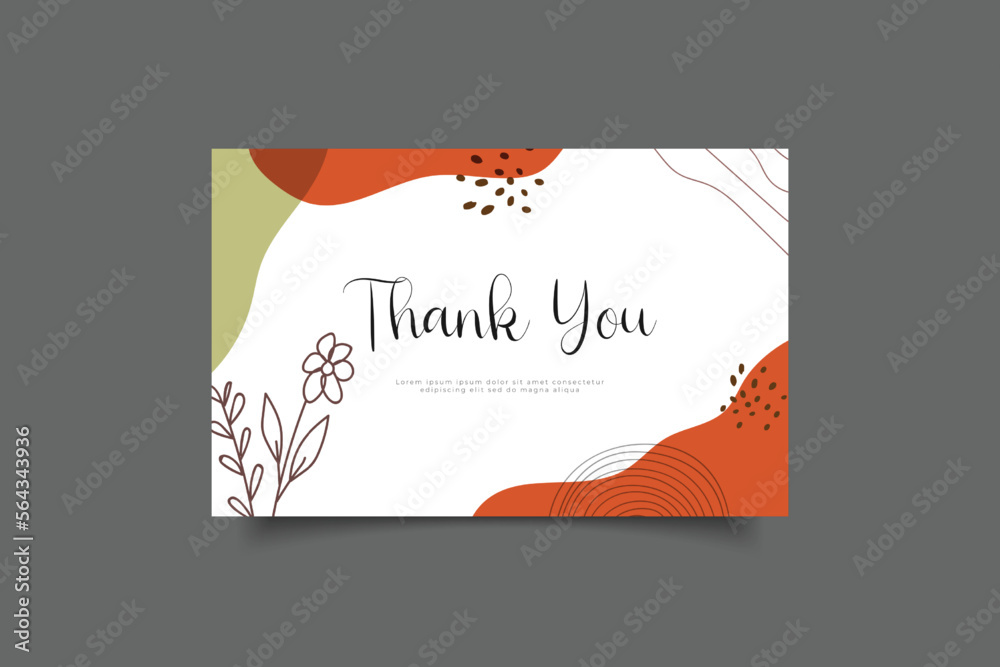 thank you card template design Stock Vector | Adobe Stock