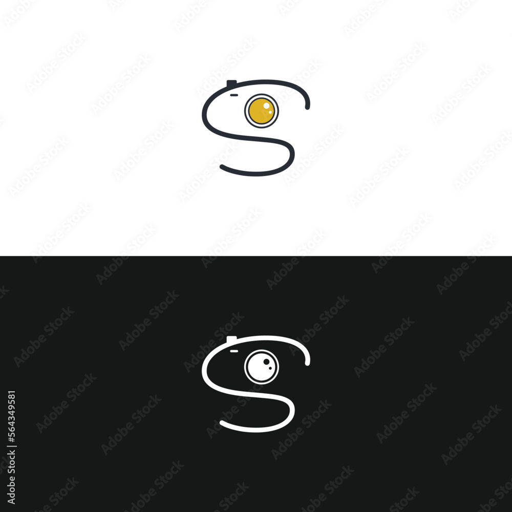 Letter s photography logo camera lens concept design Stock Vector ...