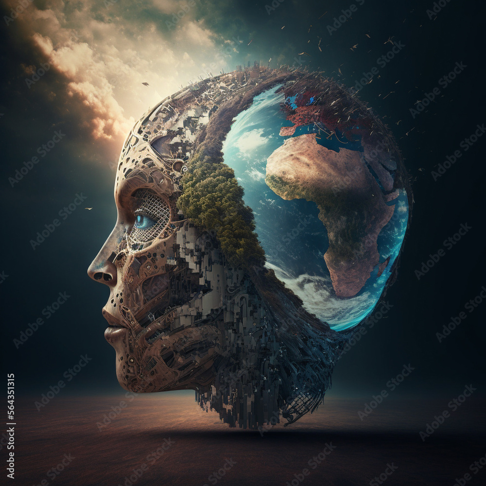 KI übernimmt die Welt, Künstliche Intelligenz hat das Wissen der ganzen Menschheit, Gehirn KI ...