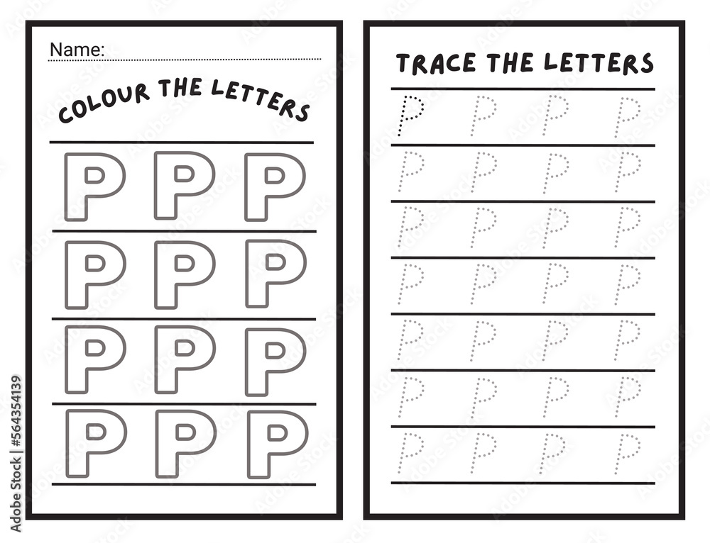 Alphabet letters tracing worksheet with alphabet letter P. Basic ...