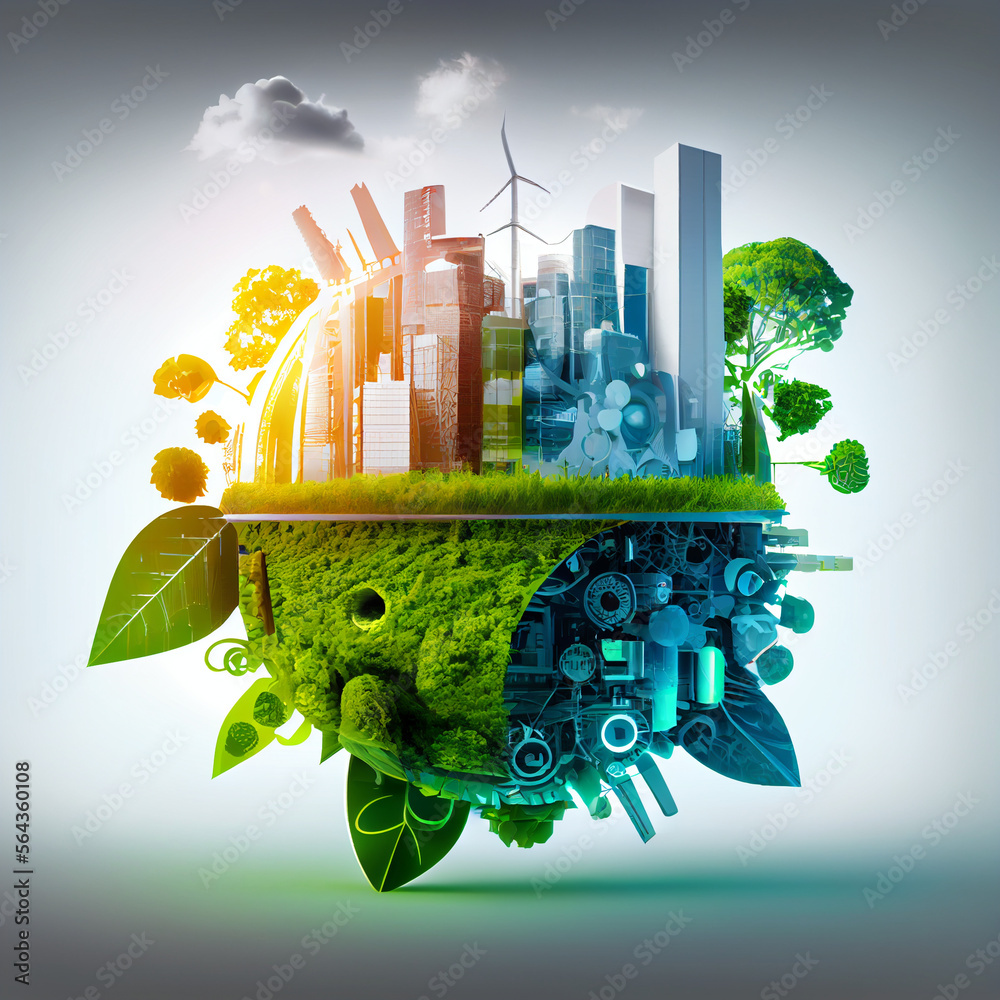 ESG concept of environmental, social and governance. Abstract AI ...