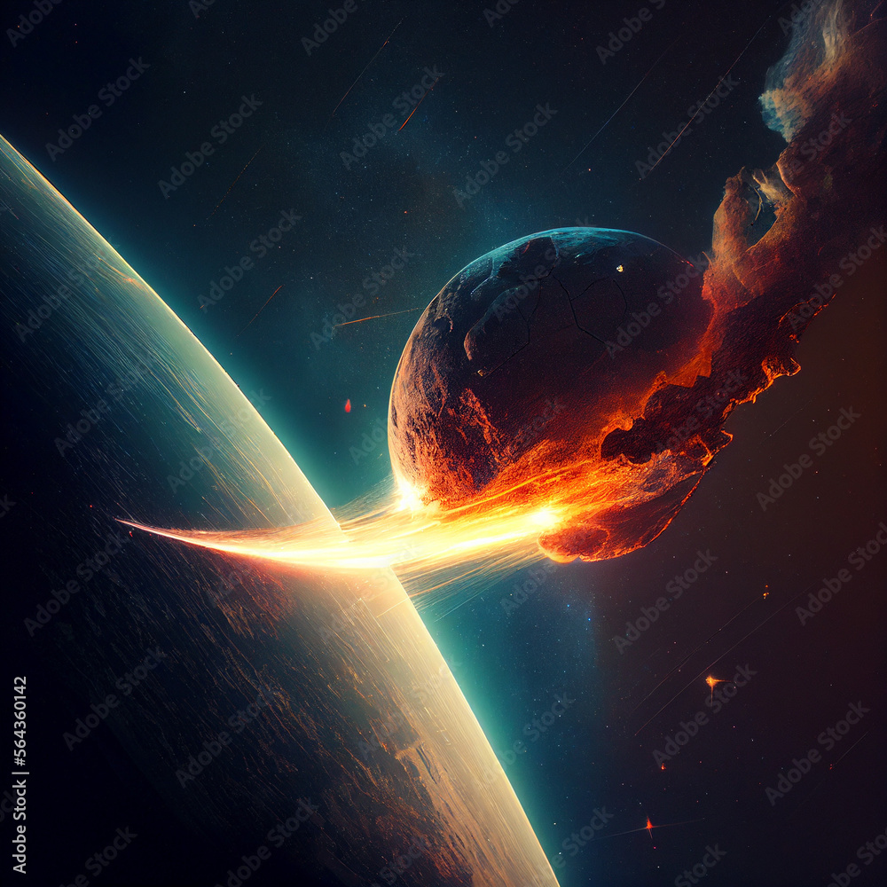Beautiful Cartoon Planet Explosion - An Artistic and Colorful Artwork ...