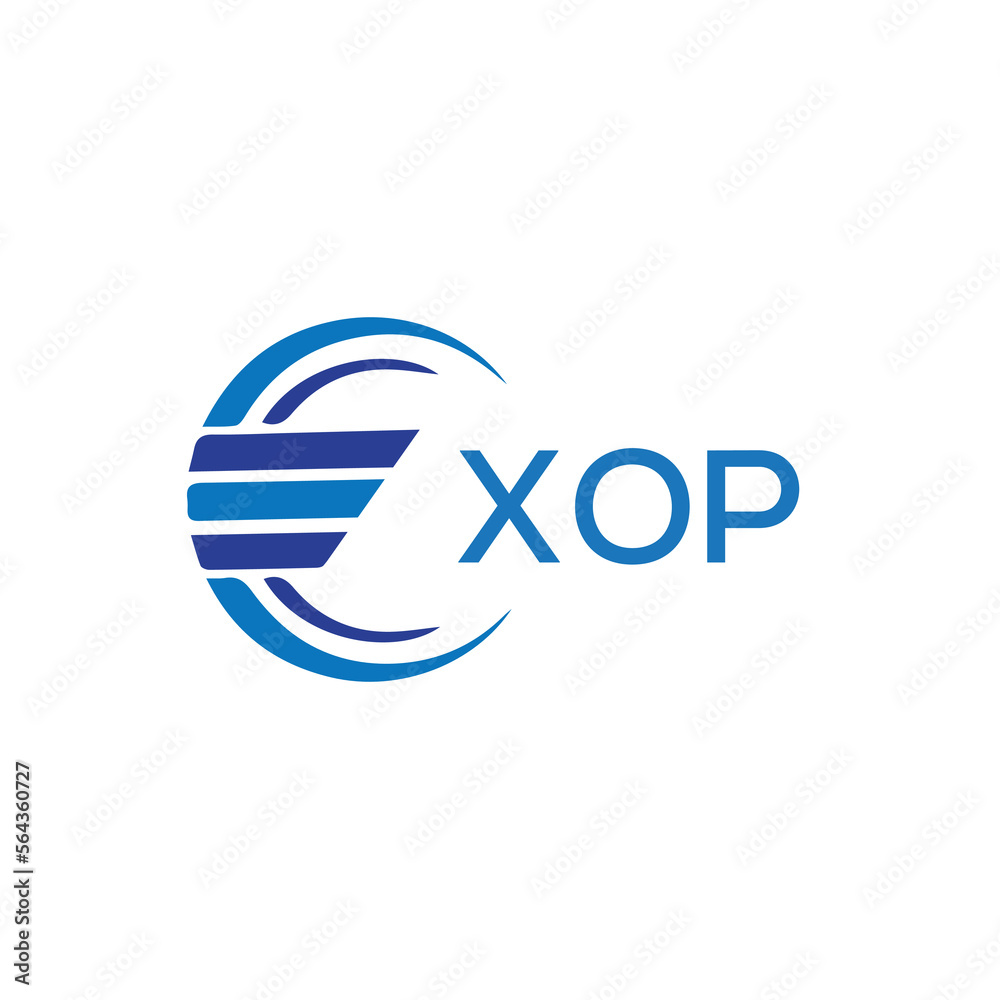 XOP letter logo. XOP blue image on white background. XOP vector logo ...