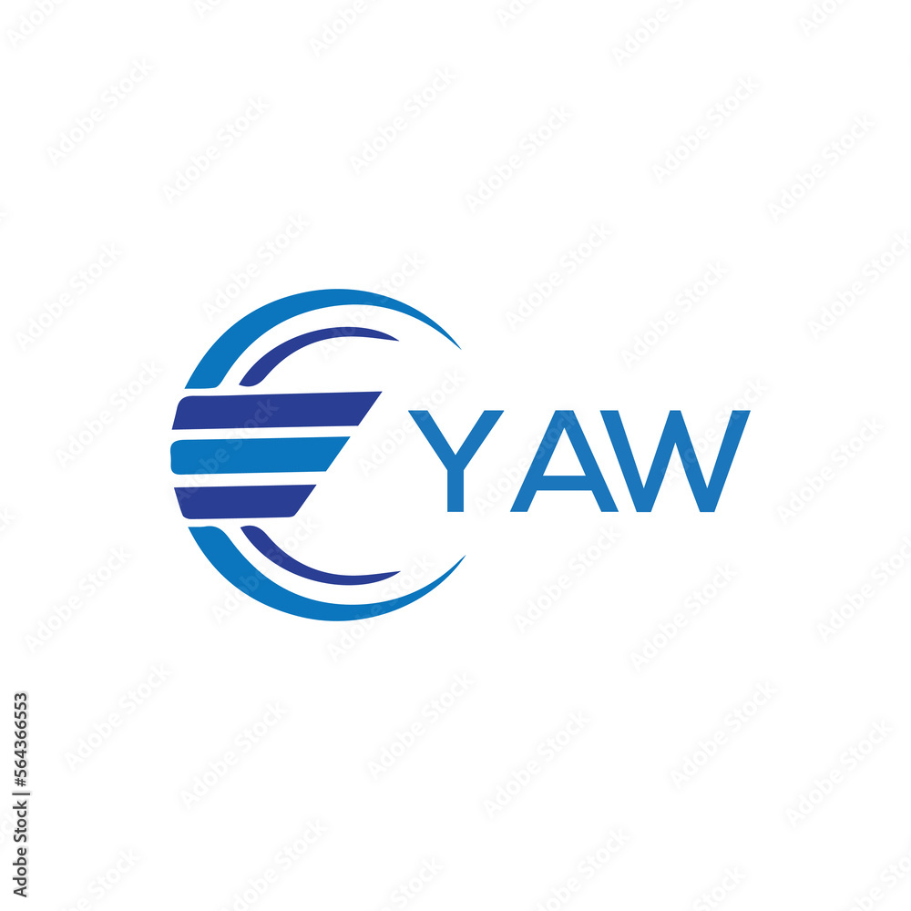 YAW letter logo. YAW blue image on white background. YAW vector logo ...