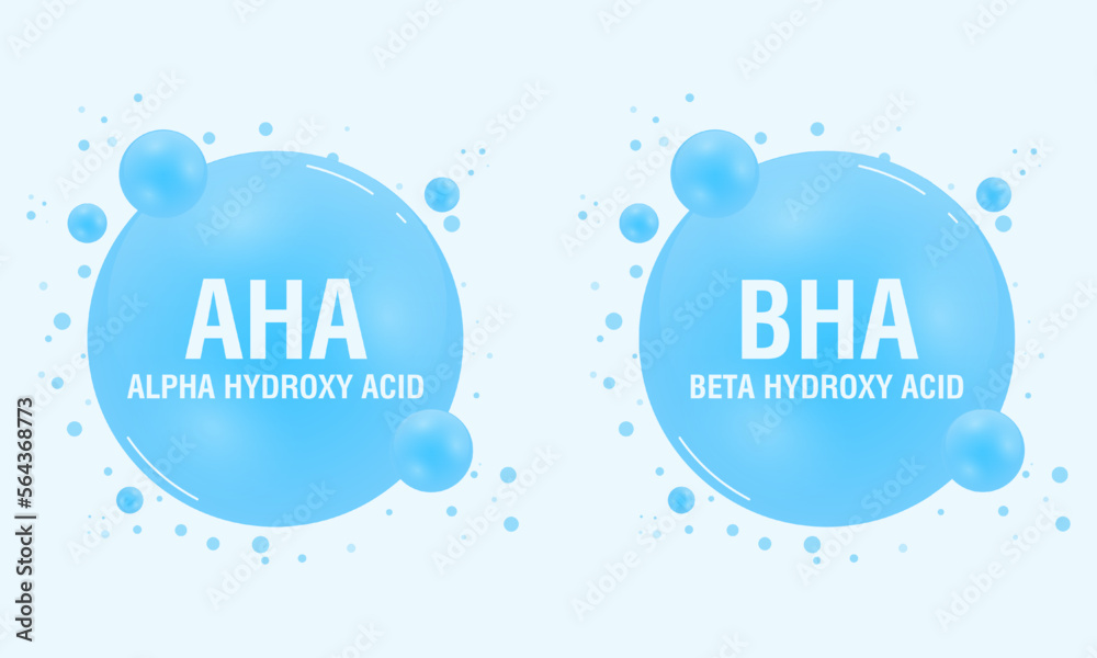 Poster Vector set of AHA and BHA icons – Tableau | Europosters