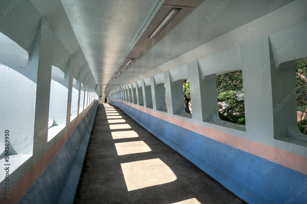 Poster Wai Yip Street Public Pedestrian Bridge, Kowloon, Hong Kong ...