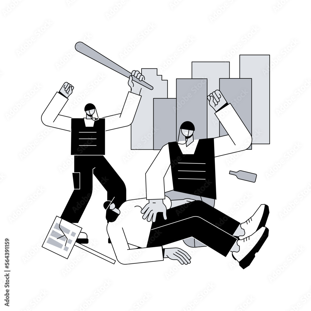 Poster Police violence abstract concept vector illustration – Wall Art ...