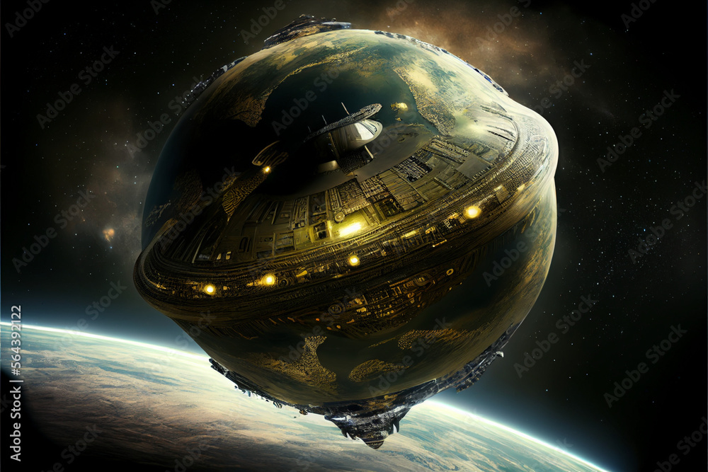 Generative ai UFO ,ball shaped UFO, Foo Fighter UFO Stock Illustration ...