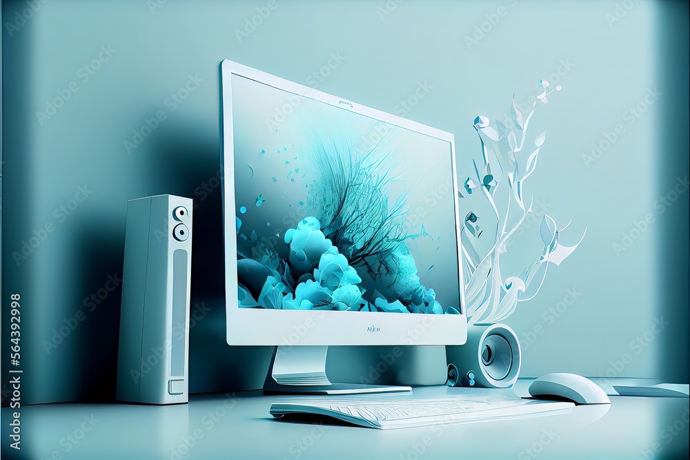 Elegant Business Desktop: Light Blue and White Wallpaper. Minimalist ...