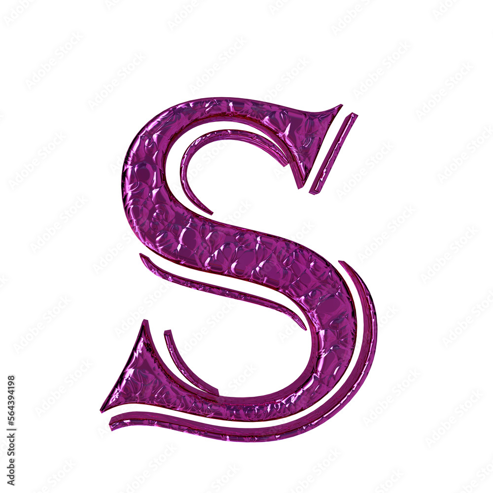 Fluted purple symbol. letter s Stock Illustration | Adobe Stock