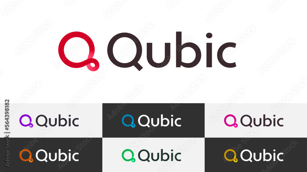 Infinity Abstract Letter Q Logo Minimal Linear Gradient Overlapping ...